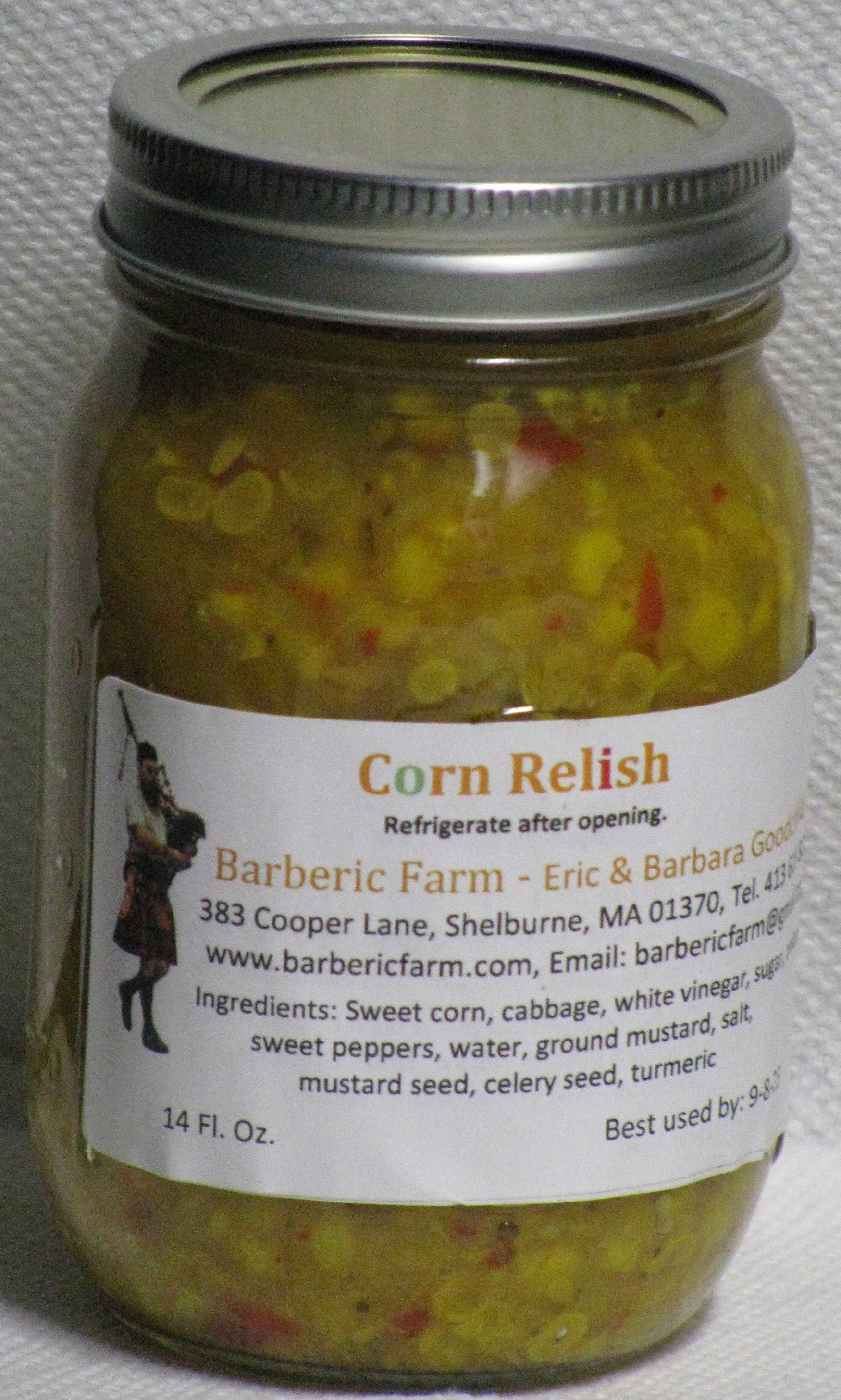 Corn Relish | Barberic Farm Barbara (Eric) Goodchild Shelburne,MA barbericfarm@gmail.com Tel ...